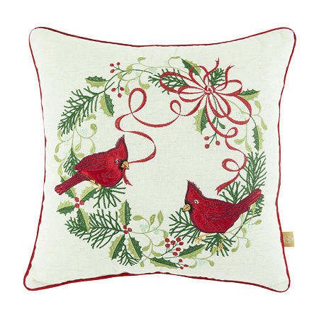 Click here for Lenox Winter Greetings Wreath Square Throw Pillow... prices