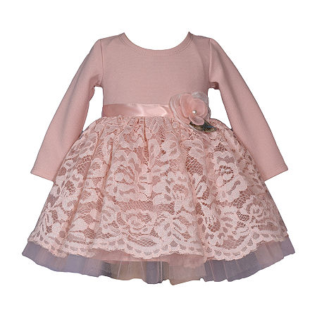 Click here for Bonnie Baby Baby Girls Knit to Lace Party Dress -... prices