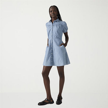 Click here for Levis Womens Cotton Lea Button-Front Mini Dress -... prices
