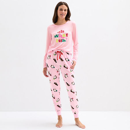 Click here for Sleep Chic Womens Crew Neck Long Sleeve 2-pc. Paja... prices