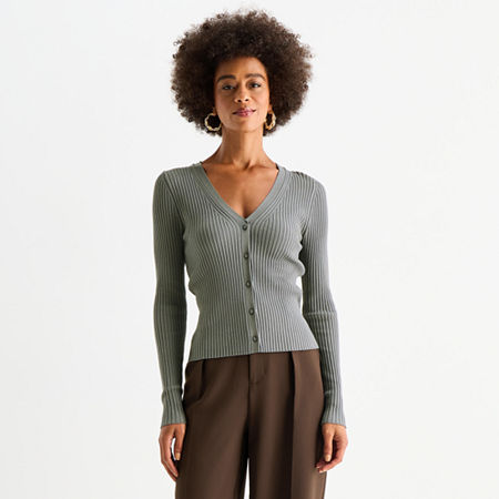 Click here for Worthington Womens Long Sleeve Button Open Front C... prices