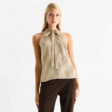 Click here for Worthington Womens Halter Neck Sleeveless Blouse... prices