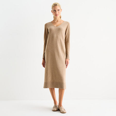 Click here for Stylus Womens Long Sleeve Midi Sweater Dress  X-sm... prices
