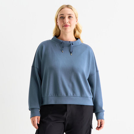Click here for Stylus Womens Plus Funnel Neck Long Sleeve Sweatsh... prices