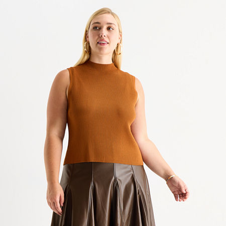 Click here for Worthington Plus Womens Mock Neck Sleeveless Pullo... prices