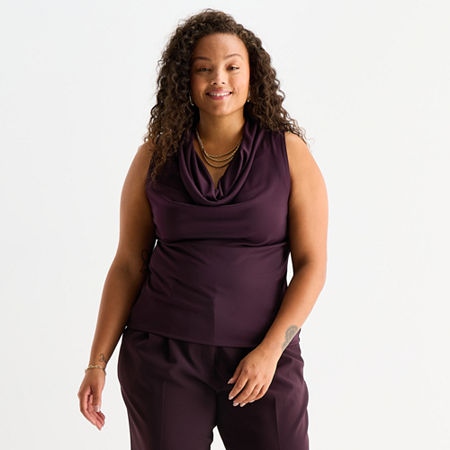 Click here for Worthington Womens Cowl Neck Sleeveless Plus Blous... prices