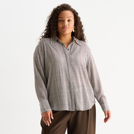Click here for Worthington Womens Long Sleeve Plus Blouse  2x  Bl... prices
