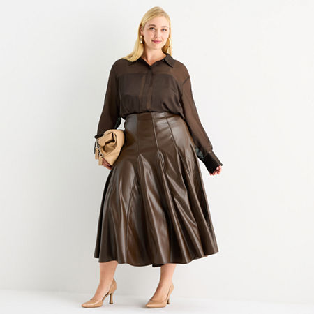 Click here for Worthington Womens Plus Long Pleated Skirt  2x  Br... prices