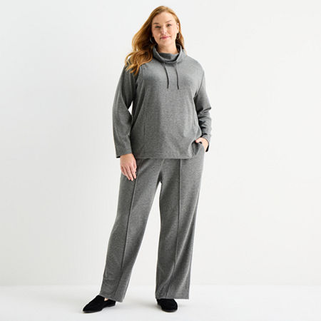 Click here for Liz Claiborne Womens Plus Wide Leg Mid Rise Jogger... prices