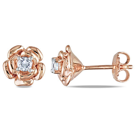 Click here for Lab Created White Sapphire 18K Rose Gold Over Silv... prices