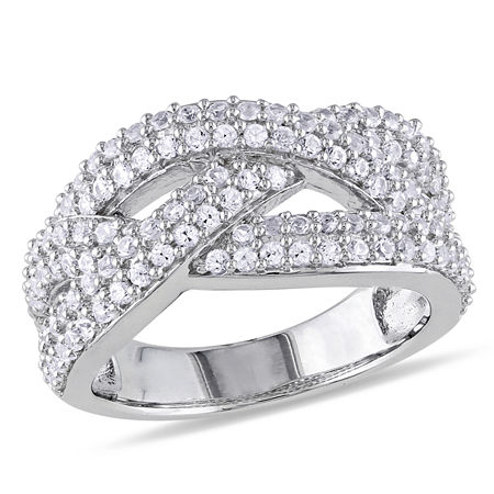 Click here for Womens 4mm White Sapphire Sterling Silver Band  5 prices