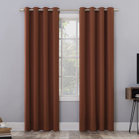 Oslo Theater Grade Extreme 100 Blackout Grommet Curtain Panel - Terracotta