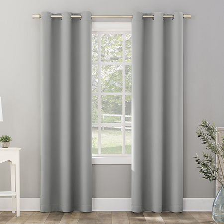 Riley Kids Bedroom Blackout Grommet Curtain Panel - Silver-Tone Gray