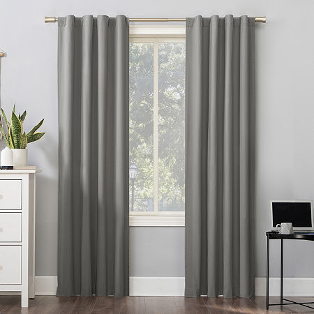Cyrus Thermal 100 Blackout Back Tab Curtain Panel - Gray