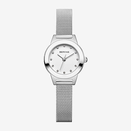 Click here for Bering Womens Crystal Silver Tone Mesh Bracelet Wa... prices