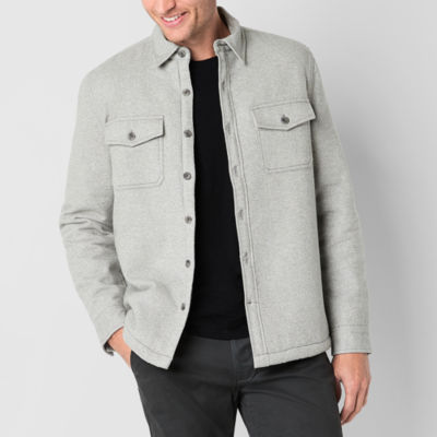 mutual weave Mens Shirt Jacket, Color: Gray Marl - JCPenney