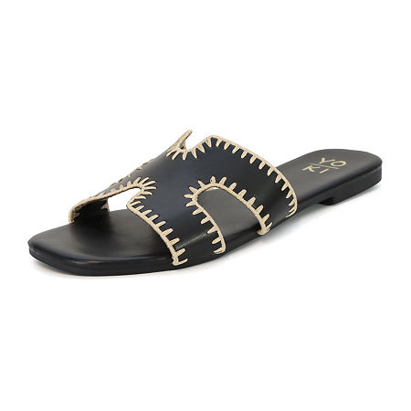 Click here for Yoki Womens Essie-29 Flat Sandals  6 Medium  Black prices