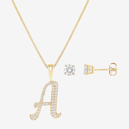 Click here for HADLEY & ROW Initial Womens Cubic Zirconia 14K Gol... prices
