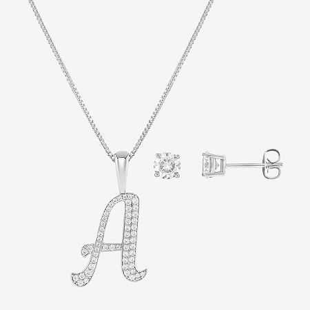 Click here for HADLEY & ROW Initial Womens Cubic Zirconia Pure Si... prices