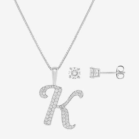 Click here for HADLEY & ROW Initial Womens Cubic Zirconia Pure Si... prices