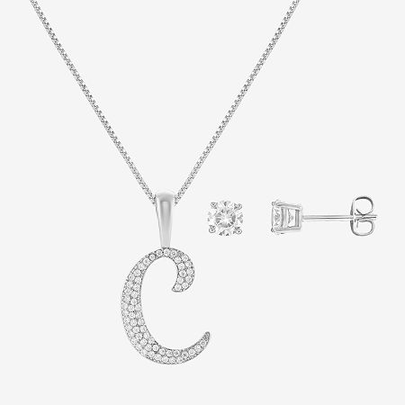 Click here for HADLEY & ROW Initial Womens Cubic Zirconia Pure Si... prices