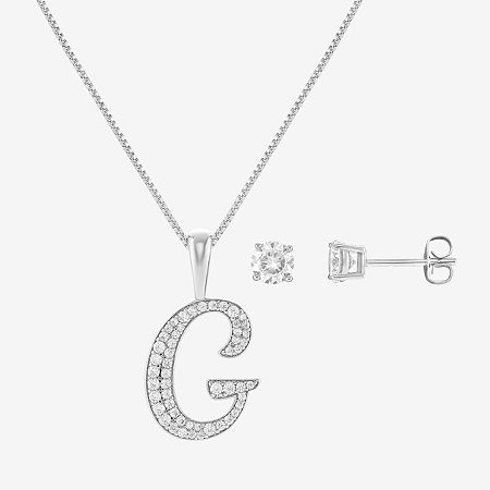 Click here for HADLEY & ROW Initial Womens Cubic Zirconia Pure Si... prices