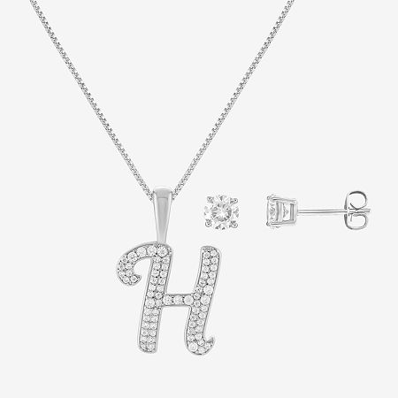 Click here for HADLEY & ROW Initial Womens Cubic Zirconia Pure Si... prices