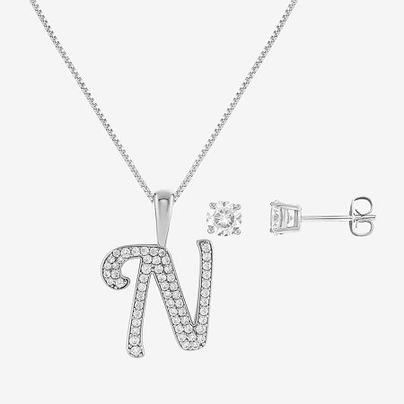 Click here for HADLEY & ROW Initial Womens Cubic Zirconia Pure Si... prices