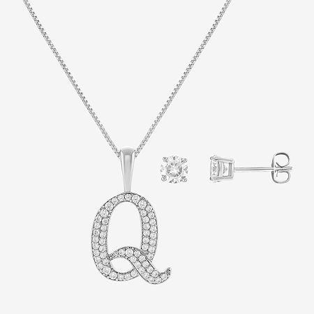Click here for HADLEY & ROW Initial Womens Cubic Zirconia Pure Si... prices