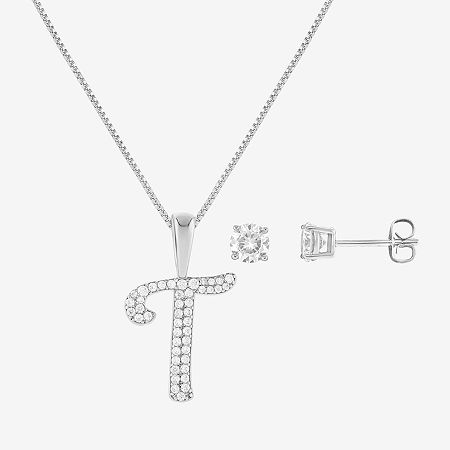 Click here for HADLEY & ROW Initial Womens Cubic Zirconia Pure Si... prices