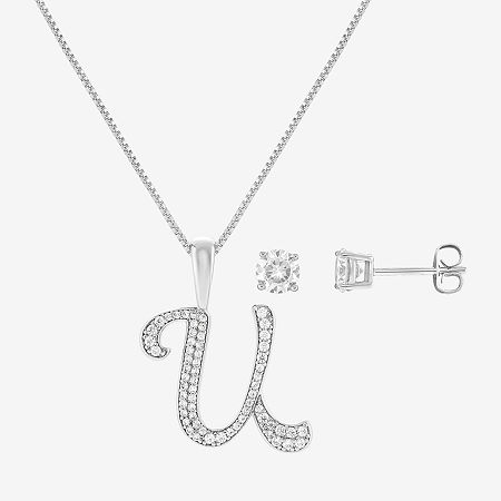 Click here for HADLEY & ROW Initial Womens Cubic Zirconia Pure Si... prices