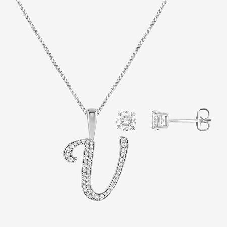 Click here for HADLEY & ROW Initial Womens Cubic Zirconia Pure Si... prices