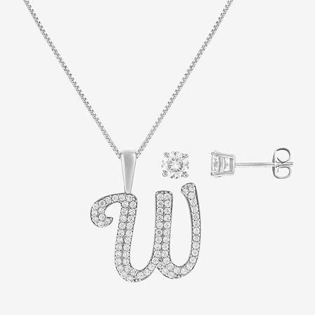 Click here for HADLEY & ROW Initial Womens Cubic Zirconia Pure Si... prices