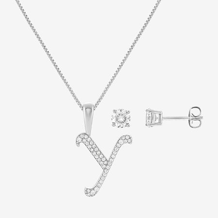 Click here for HADLEY & ROW Initial Womens Cubic Zirconia Pure Si... prices