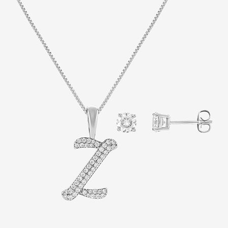 Click here for HADLEY & ROW Initial Womens Cubic Zirconia Pure Si... prices