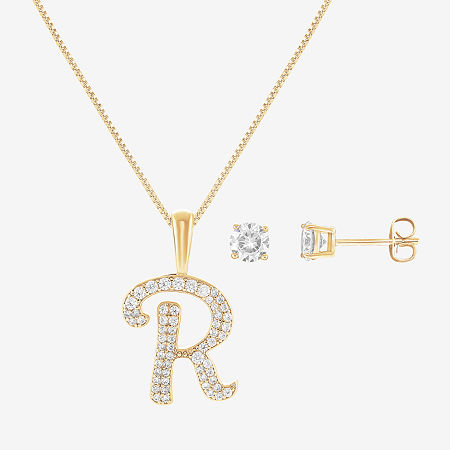 Click here for HADLEY & ROW Initial Womens Cubic Zirconia 14K Gol... prices