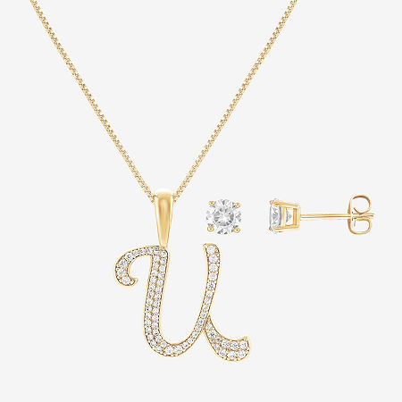 Click here for HADLEY & ROW Initial Womens Cubic Zirconia 14K Gol... prices