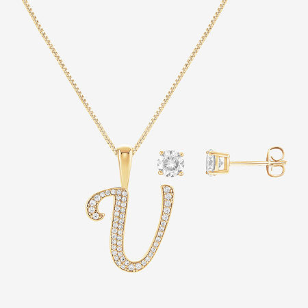 Click here for HADLEY & ROW Initial Womens Cubic Zirconia 14K Gol... prices