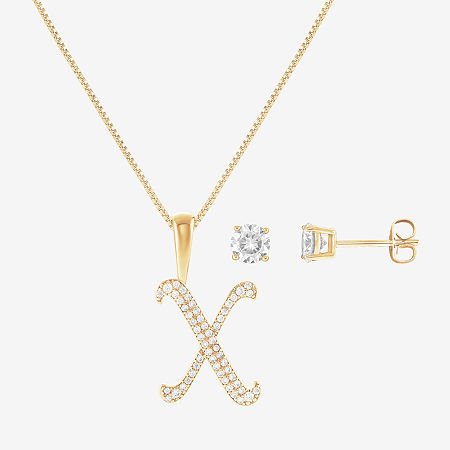 Click here for HADLEY & ROW Initial Womens Cubic Zirconia 14K Gol... prices