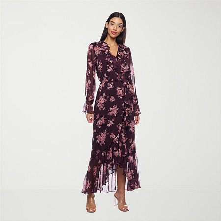 Click here for Premier Amour Womens Long Sleeve Floral High-Low M... prices