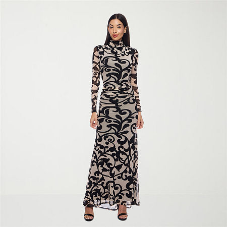 Click here for Premier Amour Womens Long Sleeve Scroll Maxi Dress... prices