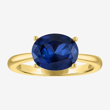 Click here for Womens Lab Created Blue Sapphire 14K Gold Over Sil... prices