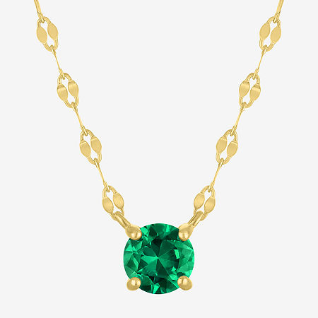 Click here for Womens Lab Created Green Emerald 14K Gold Over Sil... prices