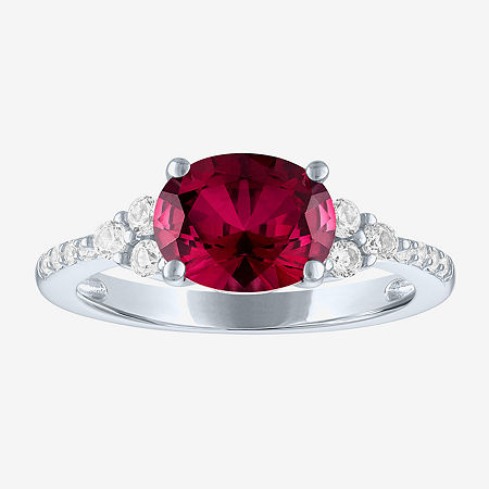 Click here for Womens Lab Created Red Ruby Sterling Silver Oval S... prices
