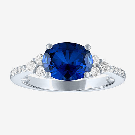 Click here for Womens Lab Created Blue Sapphire Sterling Silver O... prices