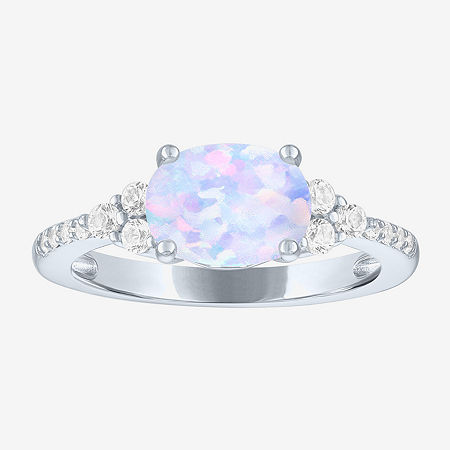 Click here for Womens Lab Created White Opal Sterling Silver Oval... prices