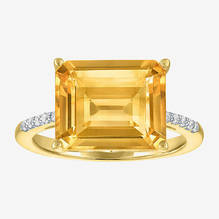 Click here for Womens Genuine Yellow Citrine 14K Gold Over Silver... prices