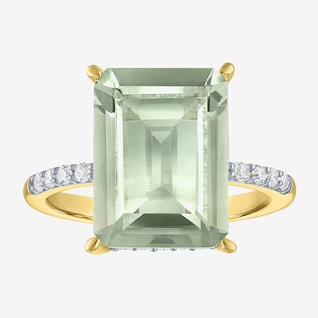 Click here for Womens Genuine Green Amethyst 14K Gold Over Silver... prices