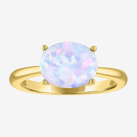 Click here for Womens Lab Created Multi Color Opal 14K Gold Over... prices