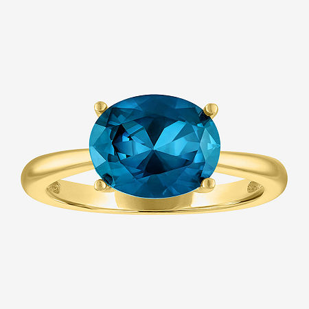 Click here for Gemstone 14K Gold Over Silver Oval Solitaire Cockt... prices